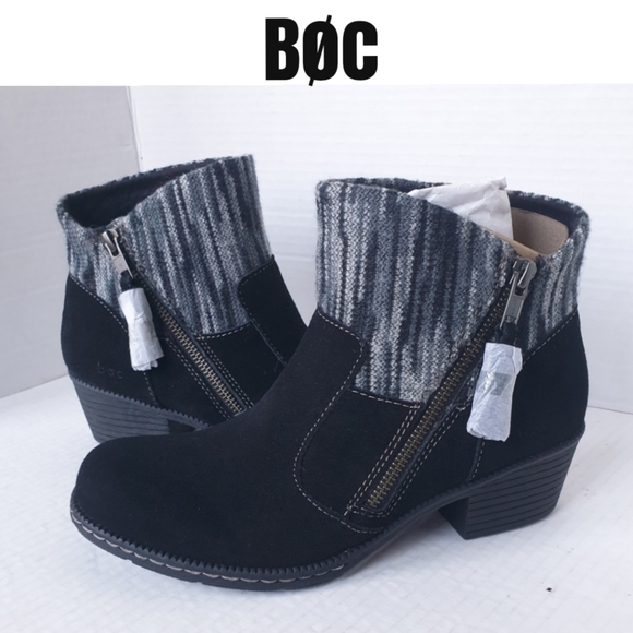 boc | Shoes | Bc Charon Black Suede Zipup Ankle Booties W A Black White ...